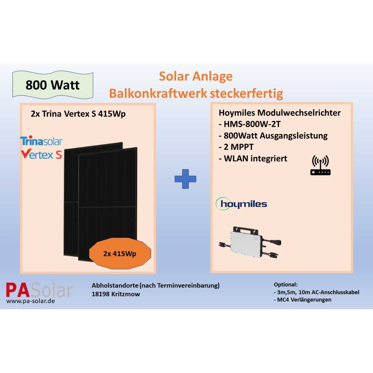 800 Watt Balkonkraftwerk zusammen stellen, 249,00